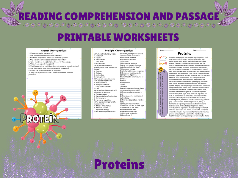 Exploring Proteins: Comprehensive Reading Passage with Engaging ...