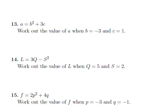 Substitution into formulae worksheet (with solutions) | Teaching Resources
