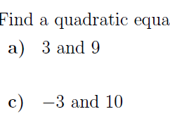 Sum and Product of Roots of Quadratic Equation worksheet no 3 (with ...