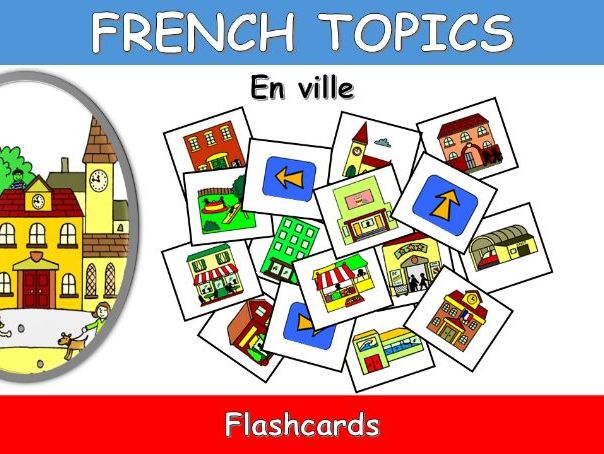 FRENCH TOPICS: EN VILLE-IN TOWN-FLASHCARDS | Teaching Resources
