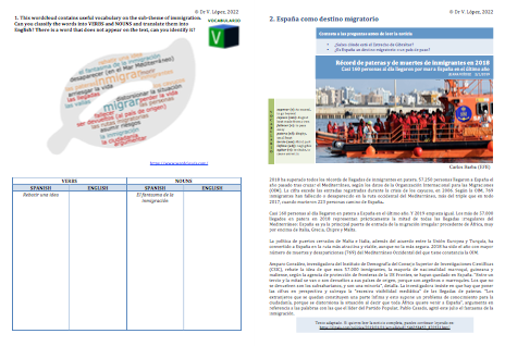 Spanish A Level: Immigration/Inmigración | Teaching Resources