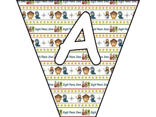 Printable bunting display bulletin letters numbers and more: Christmas ...