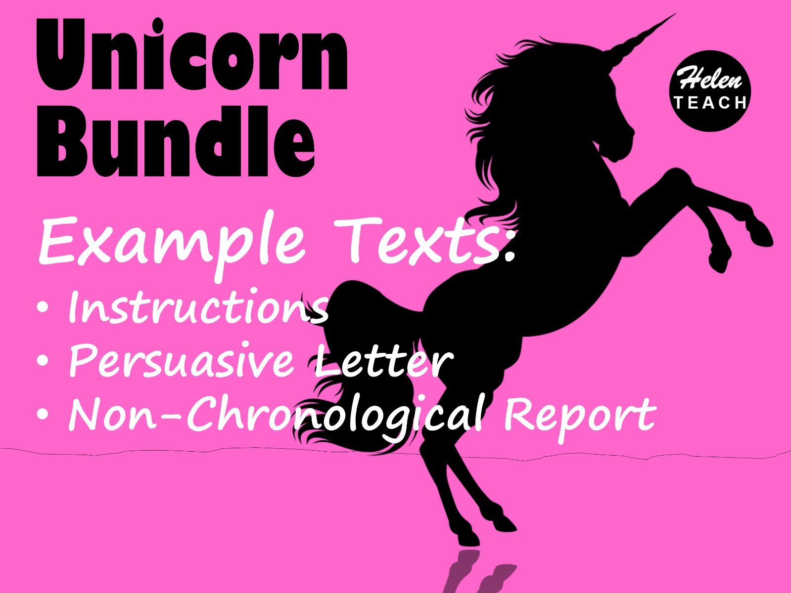 Unicorn Example Text BUNDLE Non Chronological Report Instructions Unicorn Example Text BUNDLE Non Chronological Report Instructions