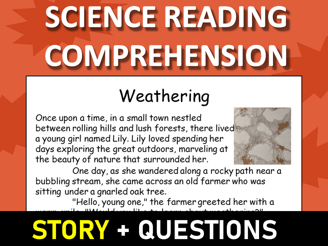 Weathering Reading Science Story Comprehension Questions Worksheet ...