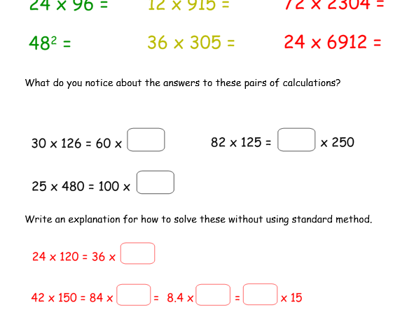 Mastery Long Multiplication Year 6 Teaching Resources