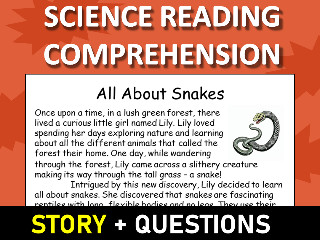 All About Snakes Reading Science Story Comprehension Questions ...