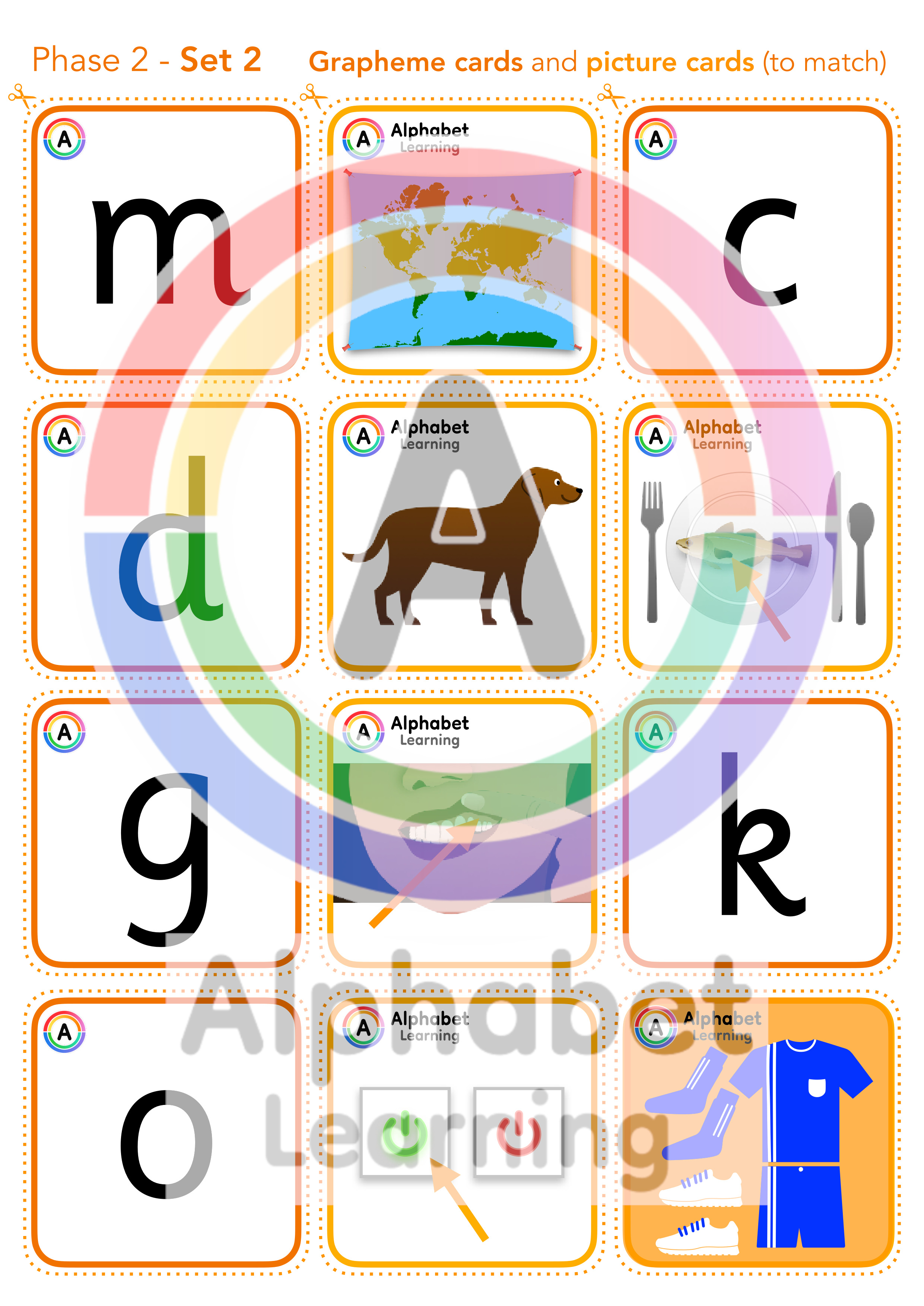 Phase 2 Grapheme/Picture Match (x4 Sets) | Teaching Resources