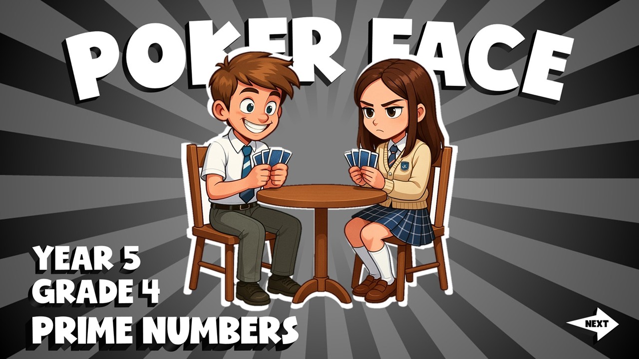 Prime Numbers POKER FACE Maths Game | No-Prep Year 5 Review Activity ...