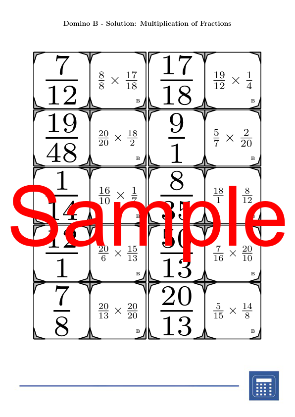 Domino | Multiplication of Fractions | Math Activity | Teaching Resources