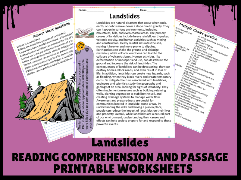 Understanding Landslides: Engaging Reading Passage with Discussion ...