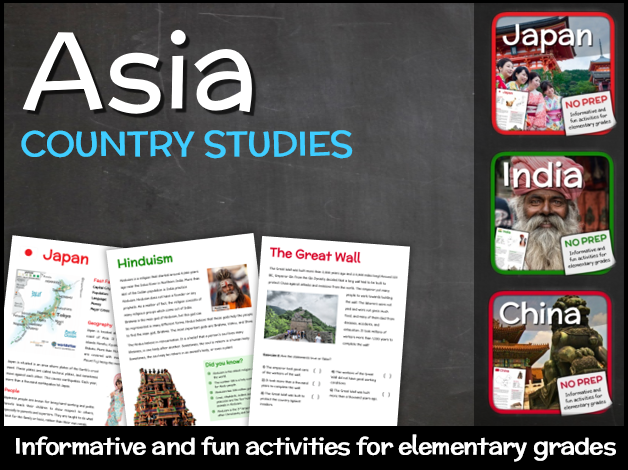 Country Studies Bundle for Elementary Grades (China, Japan & India ...