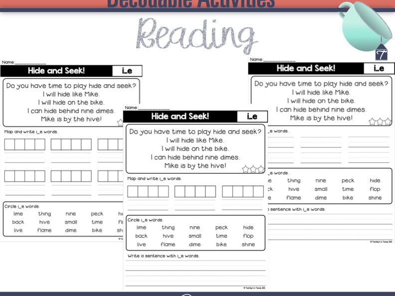 Split Digraphs Decodable Activities - Orthographic Mapping | Teaching ...