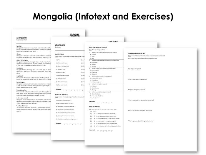 Mongolia (Infotext and Exercises) | Teaching Resources
