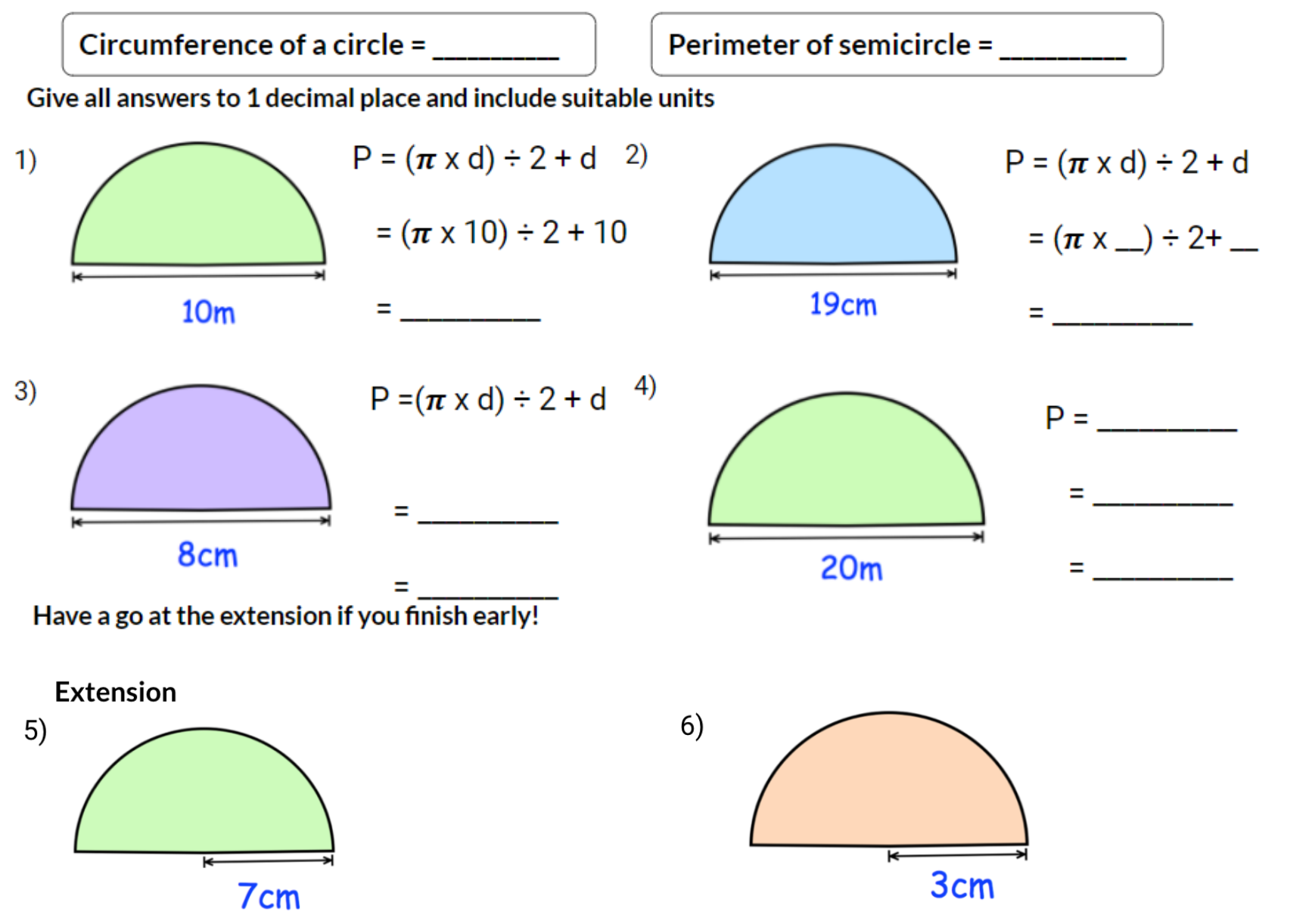 Area And Perimeter Of Semicircles Scaffolded Worksheet Teaching Resources Area And Perimeter Of Semicircles Scaffolded Worksheet Teaching Resources