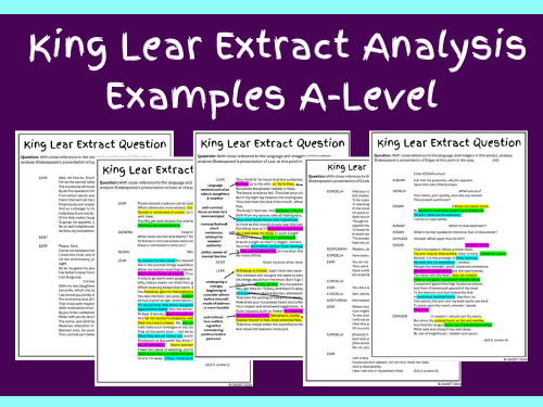 King Lear A-Level Extract Analysis | Teaching Resources