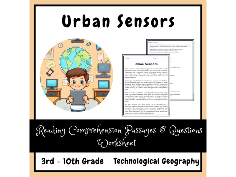 Urban Sensors Reading Comprehension Passages & Questions Worksheets ...
