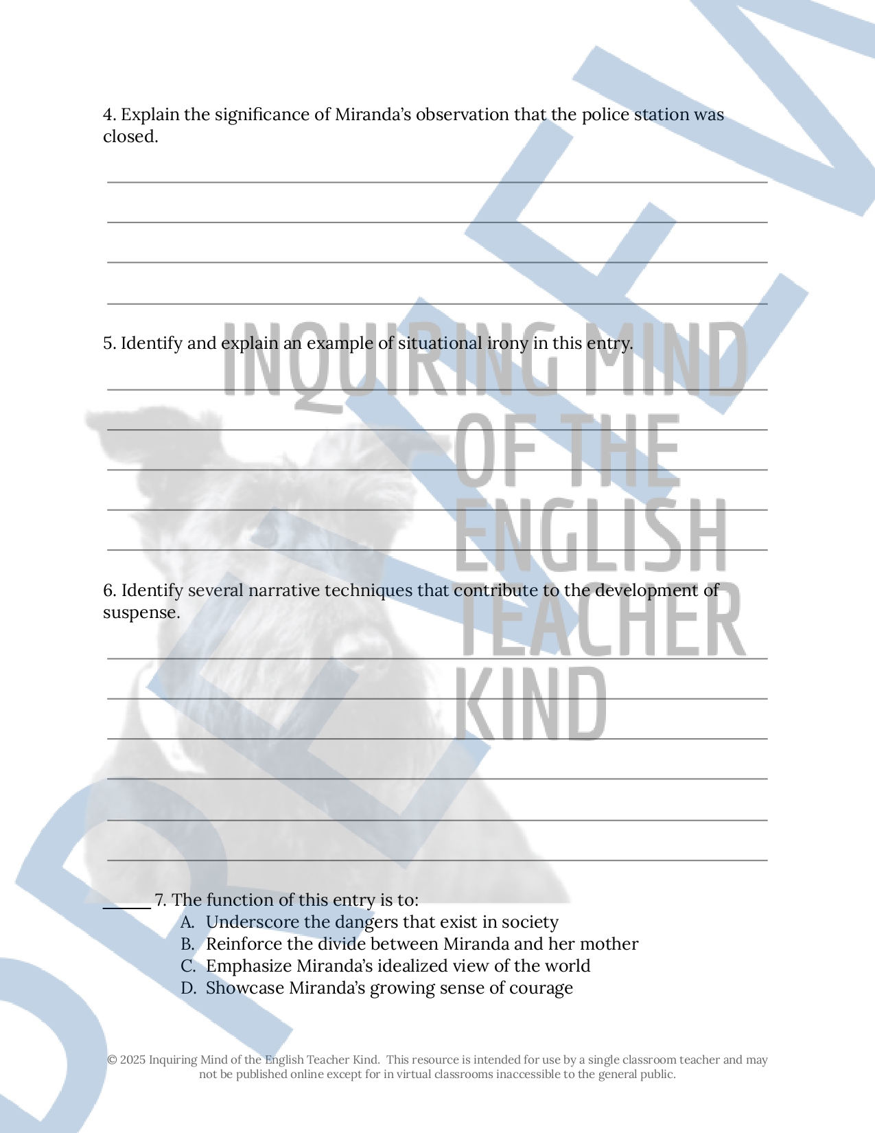 Life As We Knew It Chapter 10 Close Reading Inference Worksheet and ...