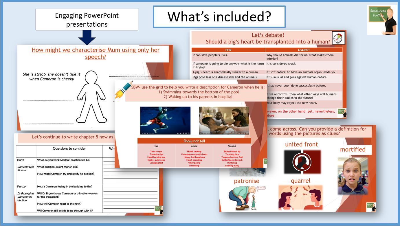 English- Pig Heart Boy Narrative unit Year 5/6 | Teaching Resources