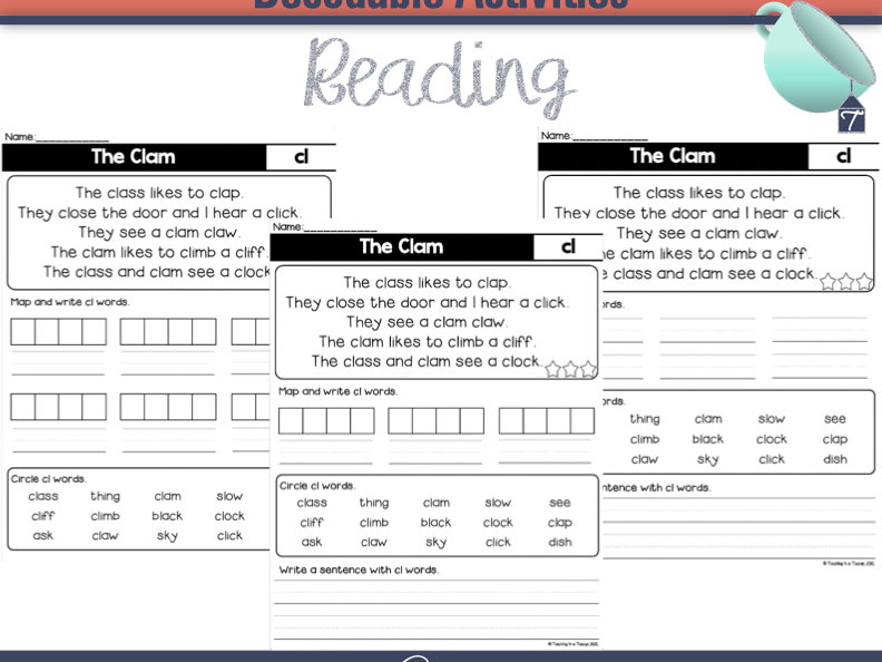 L Blends Decodable Activities - Orthographic Mapping | Teaching Resources