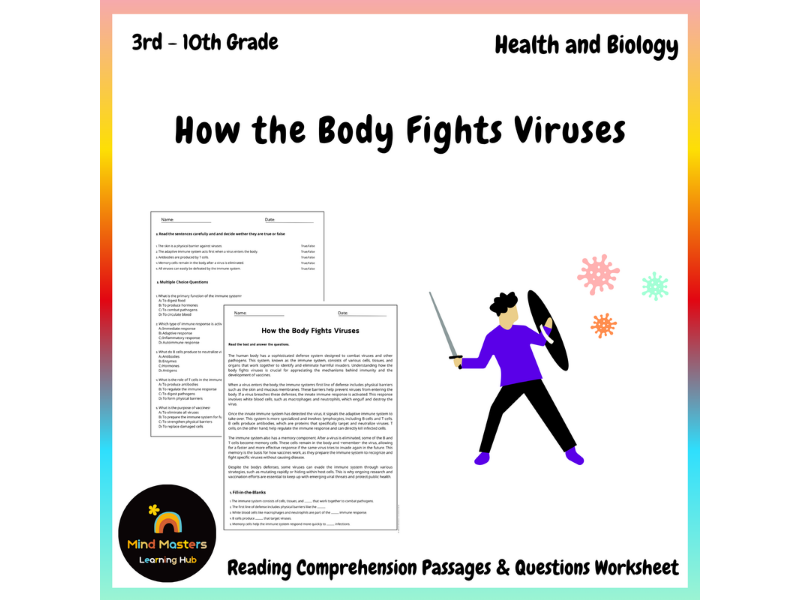 How the Body Fights Viruses Reading Comprehension Passages & Questions ...
