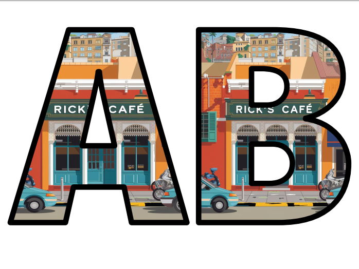 Casablanca Ricks Cafe exterior Lettering Set Display Title Letters ...