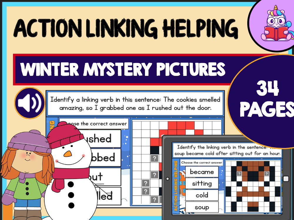 Winter Action Linking Helping Mystery Pictures Set 2 Review | Teaching ...