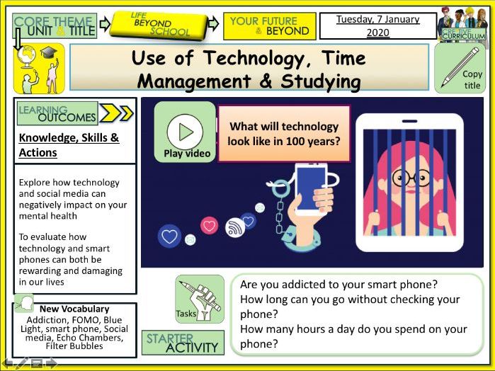 Use of Technology, Time management & Studying | Teaching Resources