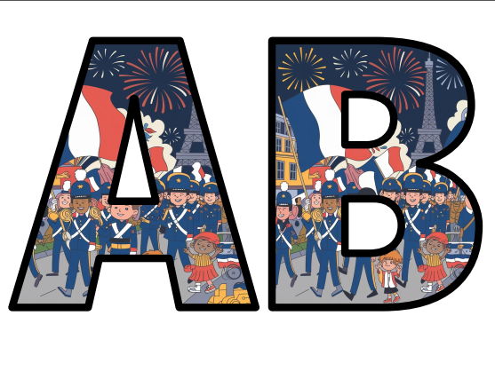 French France Bastille Day 2025 Lettering Set Display Title Letters ...