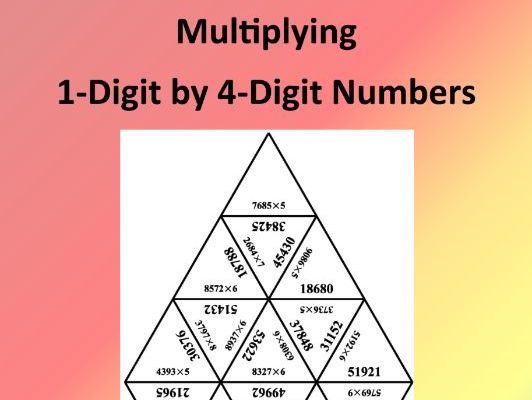 Multiplying 1 Digit By 4 Digit Numbers Math Puzzle Teaching Resources