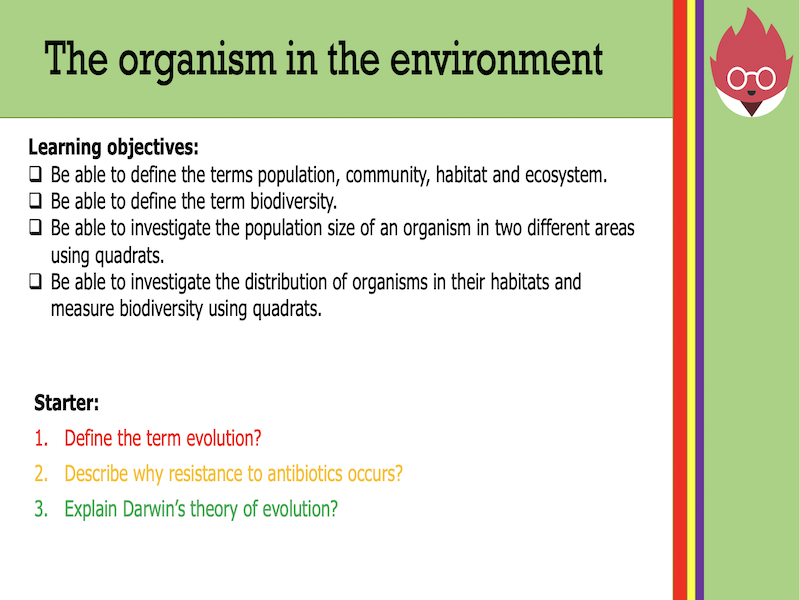 IGCSE Edexcel Biology (9-1) The organism in the environment | Teaching ...