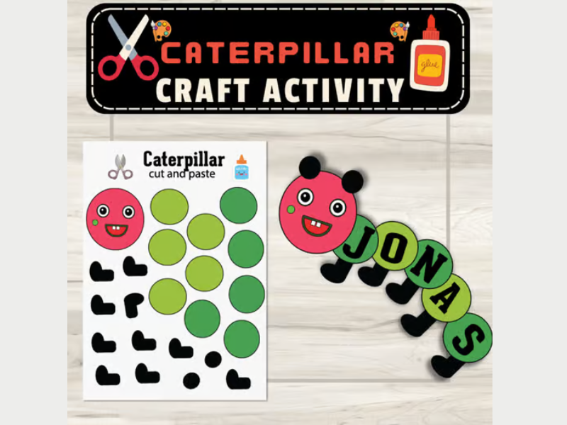 Caterpillar Craft Cut & Paste Activity: Spring March Crafts Activities ...