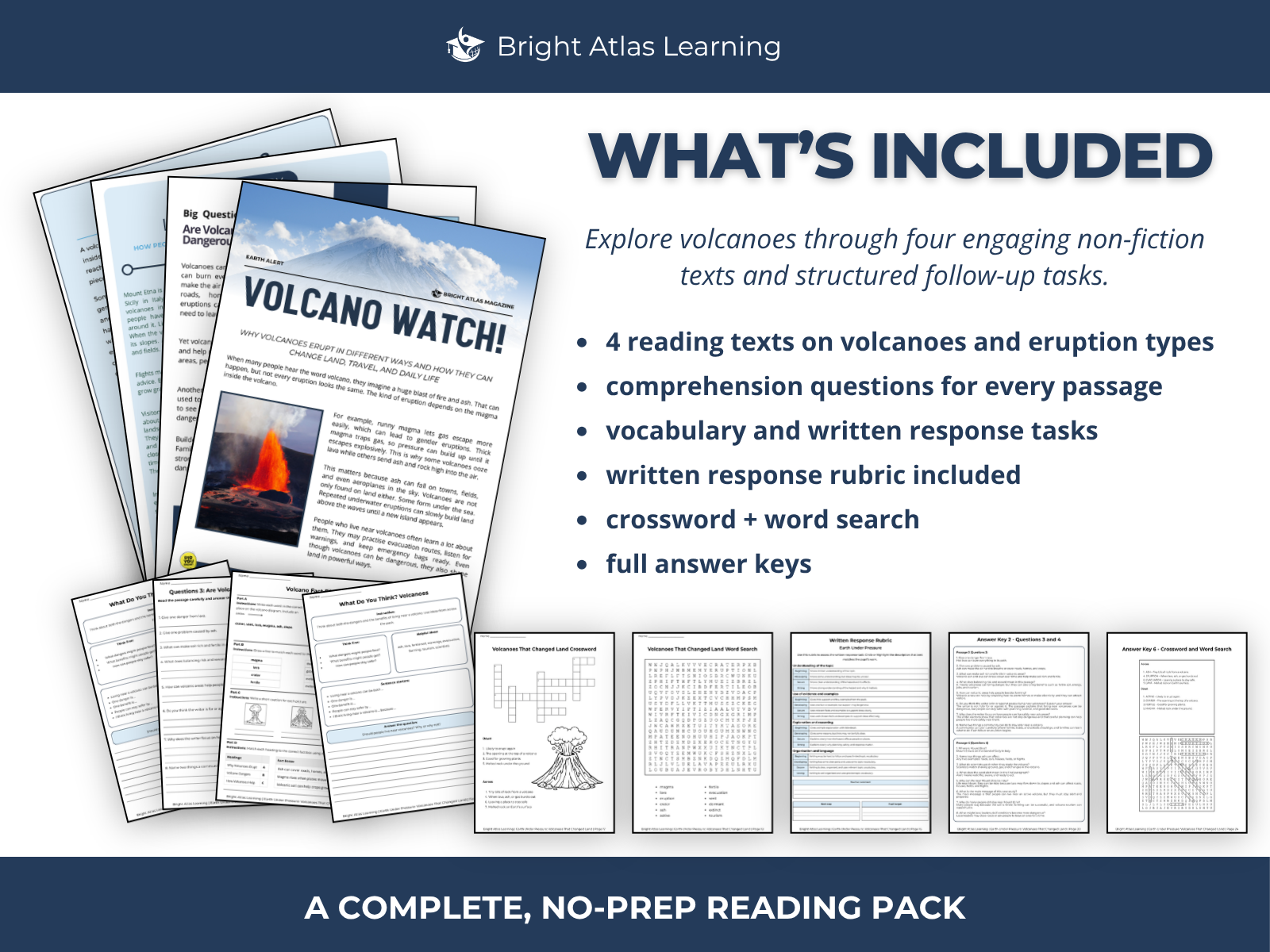 Volcanoes Reading Comprehension | KS2 Years 4 & 5 | Teaching Resources