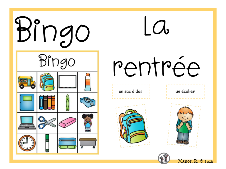 Bingo de la rentrée (Back to School Bingo) | Teaching Resources