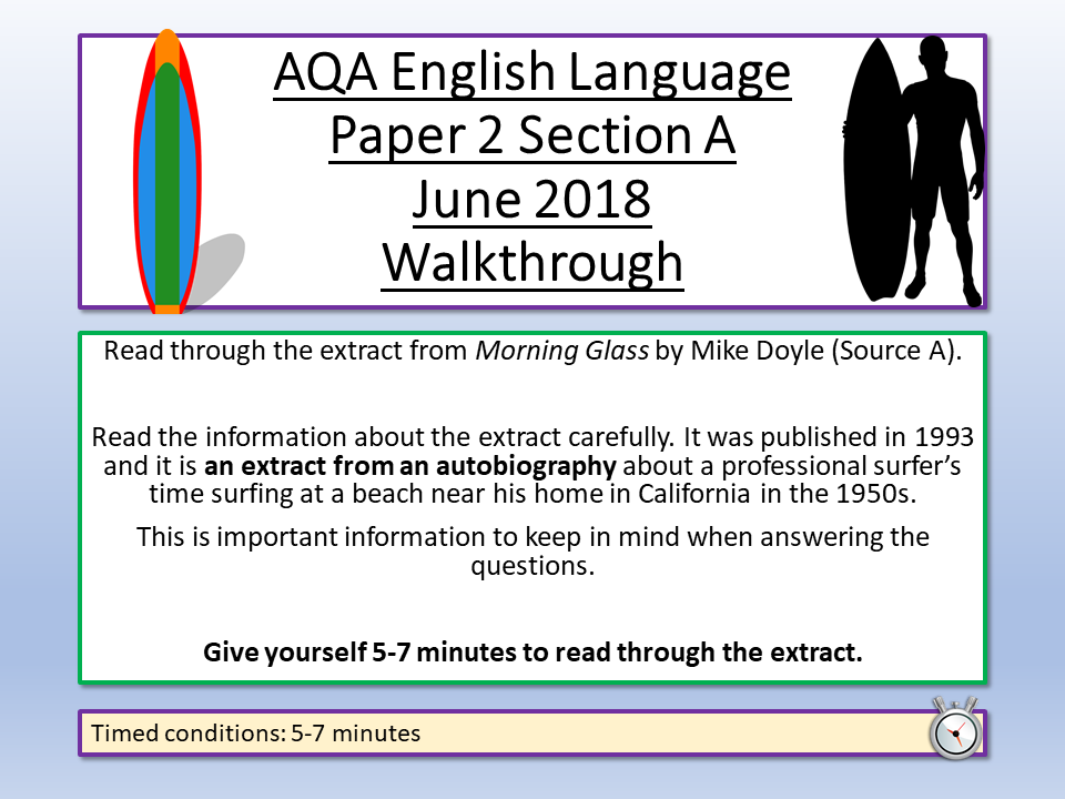 AQA English Language Paper 2 June 2018 Teaching Resources