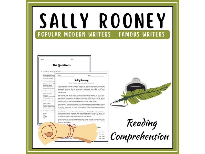 Popular Modern Writers Reading Comprehension Passages & Questions ...