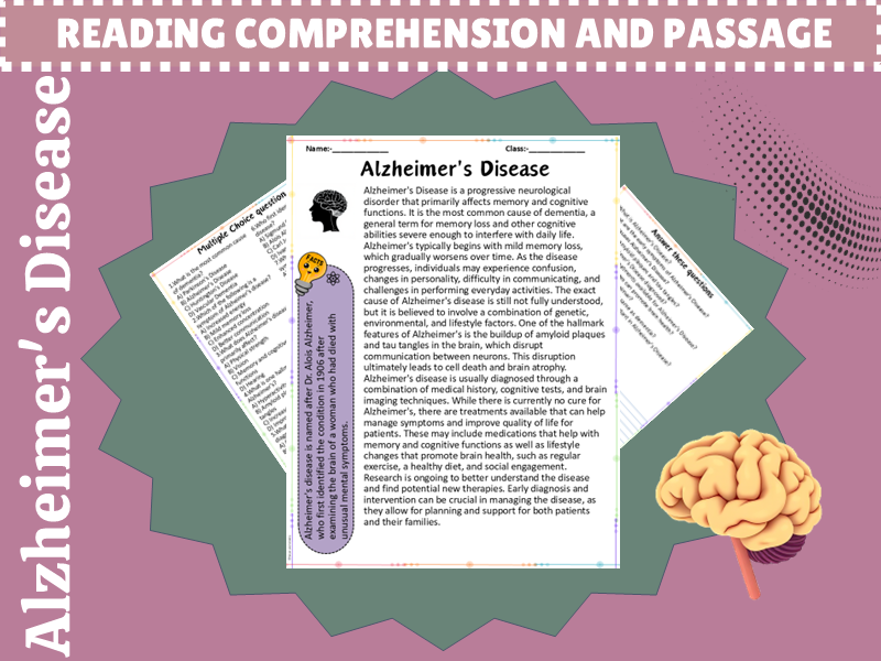 Understanding Alzheimer's: Educational Passage and Quiz Questions ...