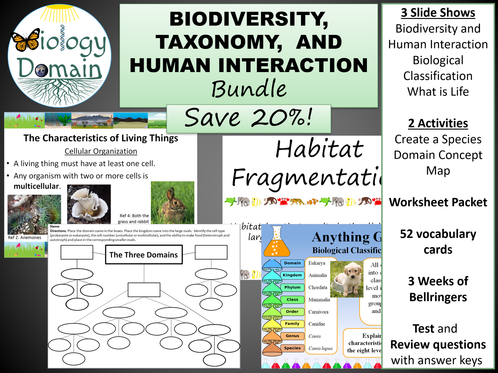 Biodiversity, Taxonomy, and Human Interaction Bundle | Teaching Resources