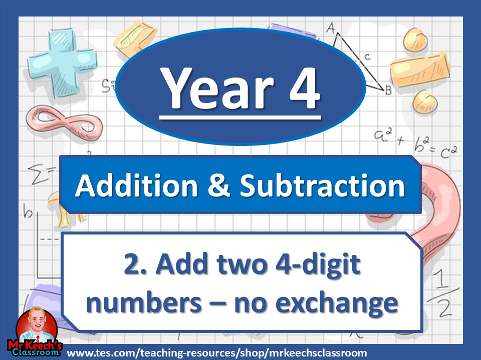 Year 4 Addition And Subtraction Add Two 4 digit Numbers No Exchange
