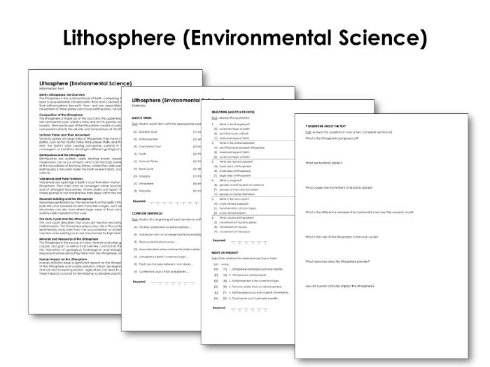Lithosphere (Environmental Science) | Teaching Resources