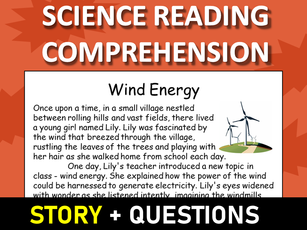 Wind Energy Reading Science Story Comprehension Questions Worksheet ...