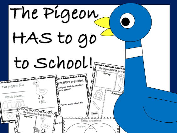 The Pigeon HAS to go to School book companion and craft | Teaching ...