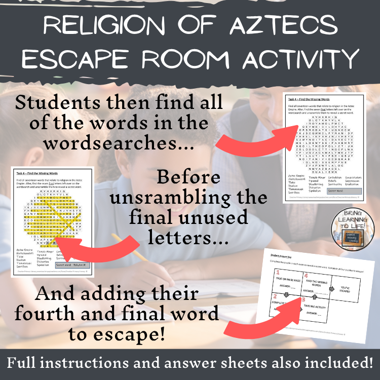 Religion in the Aztec Empire Escape Room Activity | Teaching Resources