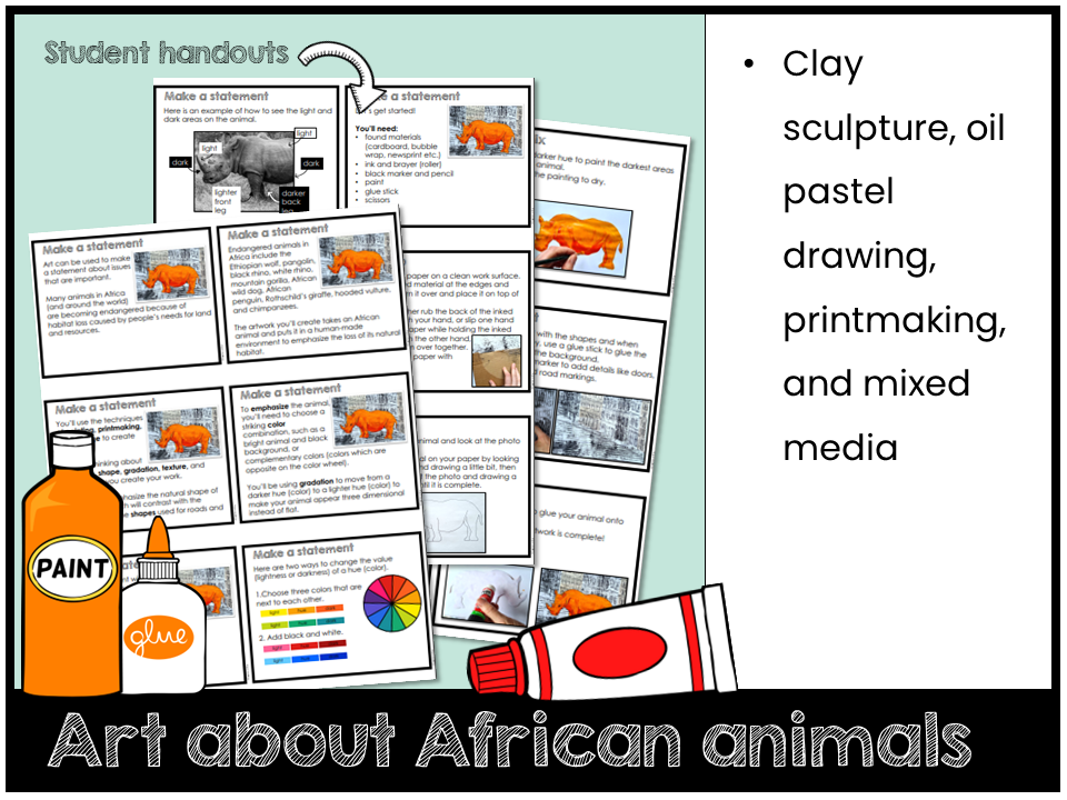 Africa Art Lessons African Animals Year 3,4,5,6,7 | Teaching Resources