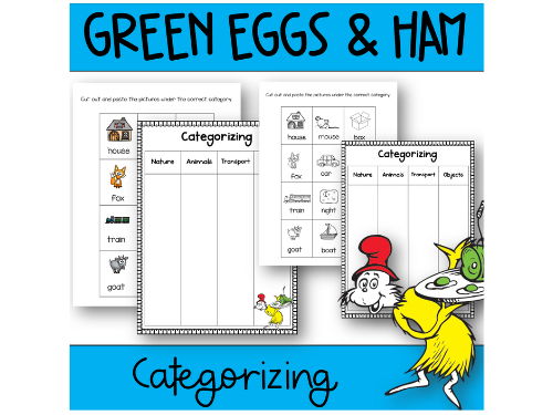 Green Eggs and Ham Activities - Categorizing | Teaching Resources