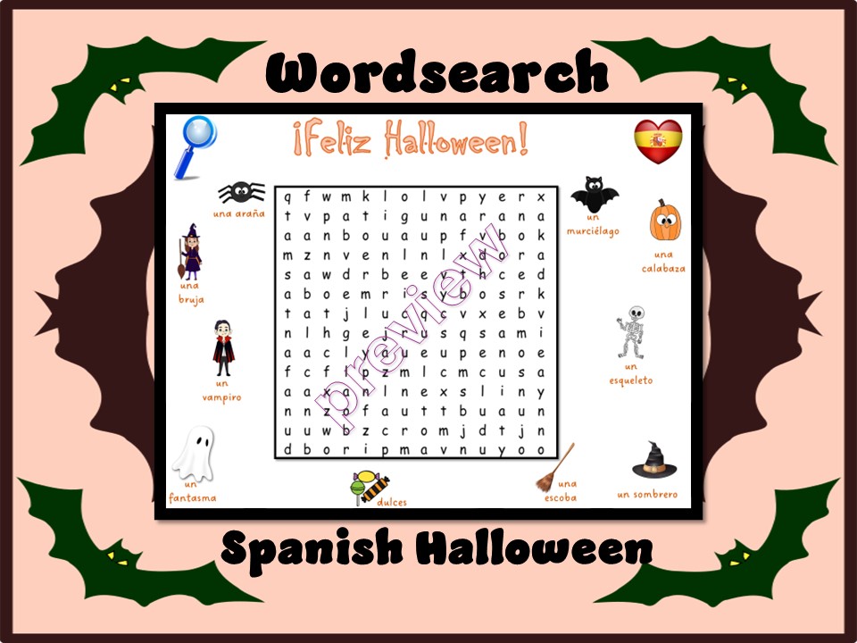 Halloween | Spanish wordsearch | Spanish Halloween | Teaching Resources