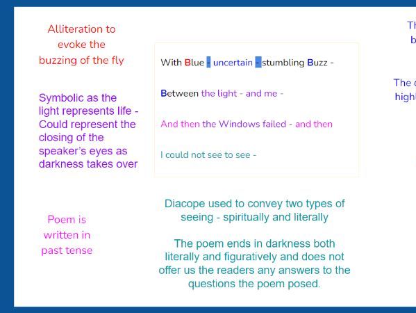 I Heard a fly buzz -Emily Dickinson CCEA A2 English Literature ...