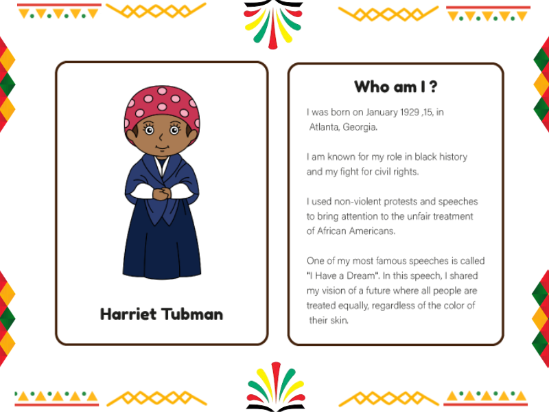 Black History Month "Who Am I ?" Game : Notable Figures Matching ...