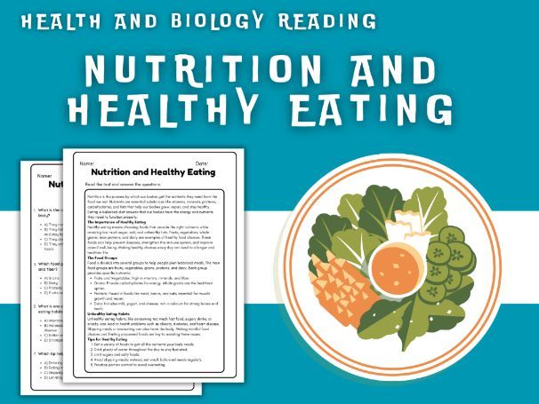 Nutrition and Healthy Eating - Health Reading Worksheet | Teaching ...
