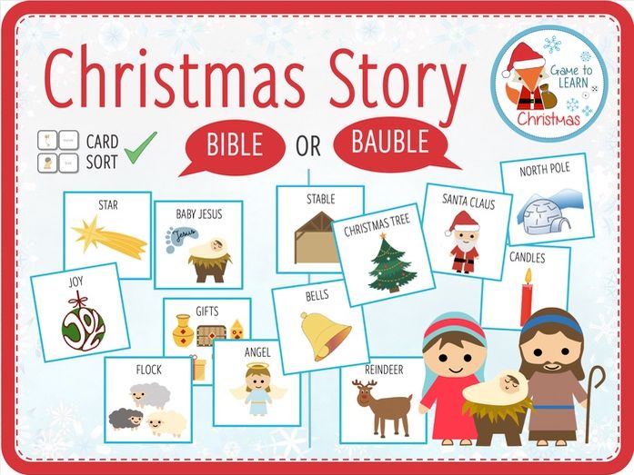Christmas Story - Bible or Bauble? Card Sort | Teaching Resources