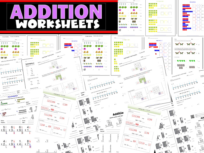 Addition Worksheets for Kids |Printable Math Practice for Early ...